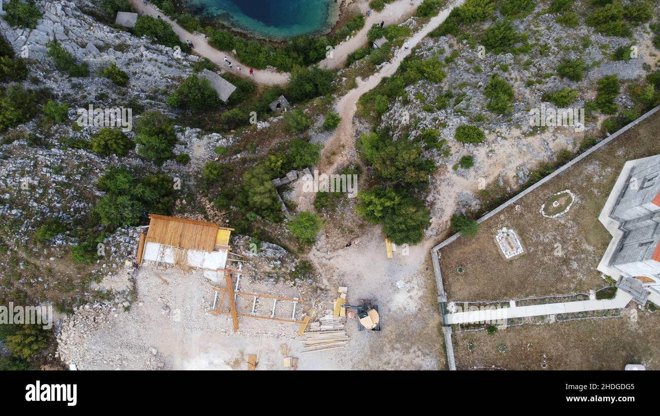 Top view of the surroundings of Karst spring. Cetina, Croatia Stock ...