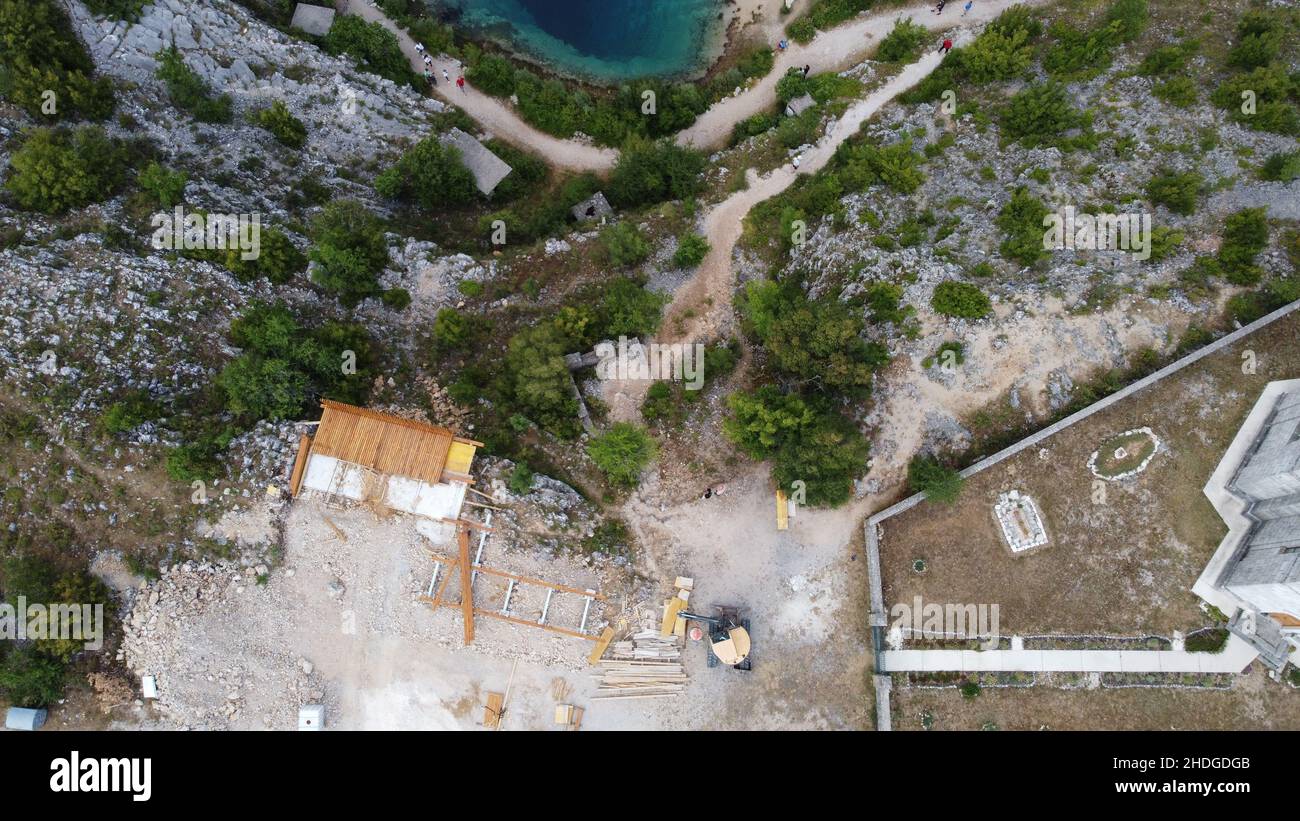 Top view of the surroundings of Karst spring. Cetina, Croatia Stock ...