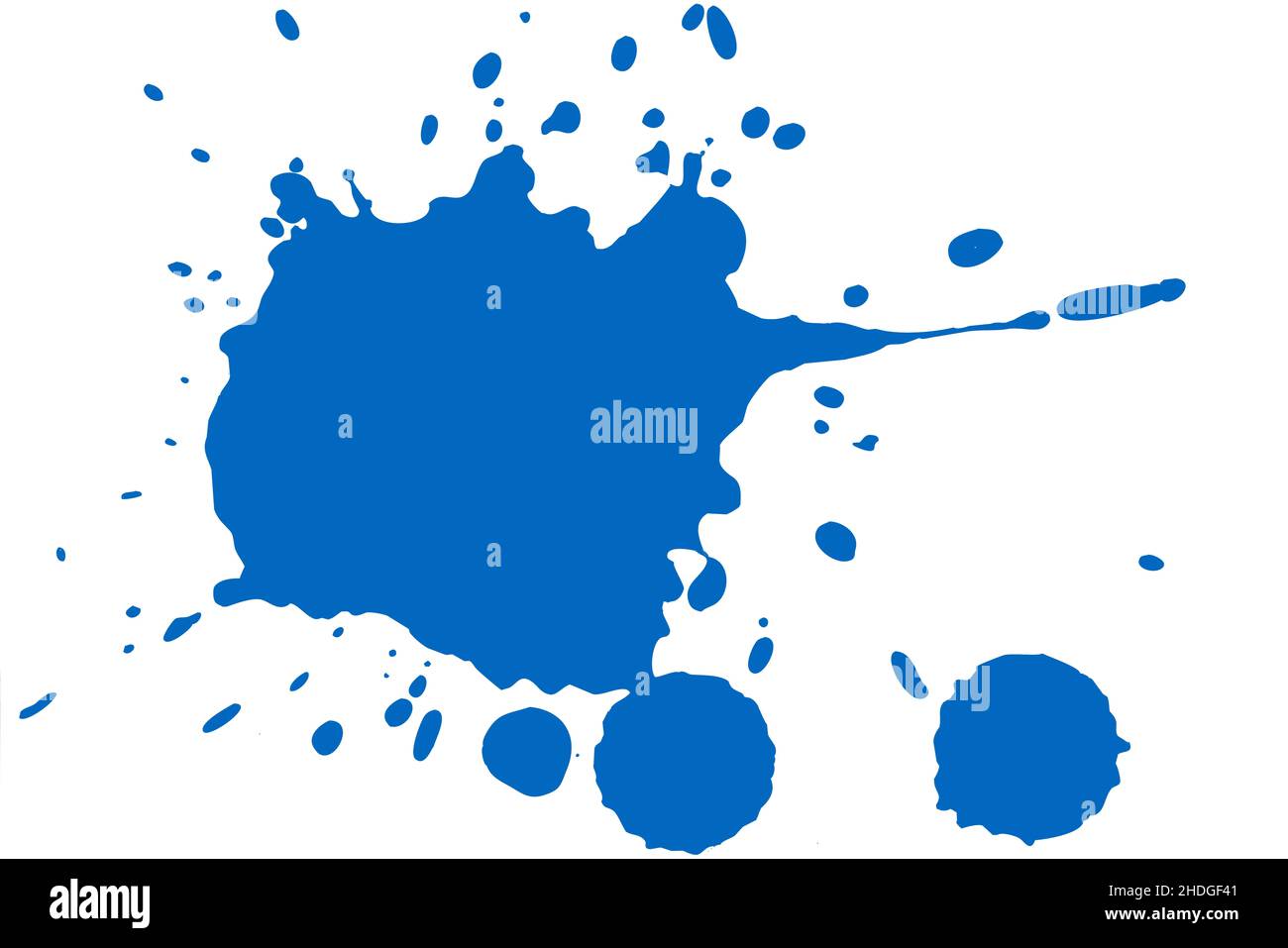 A 3d rendering of a blue blot or ink on a white background Stock Photo ...