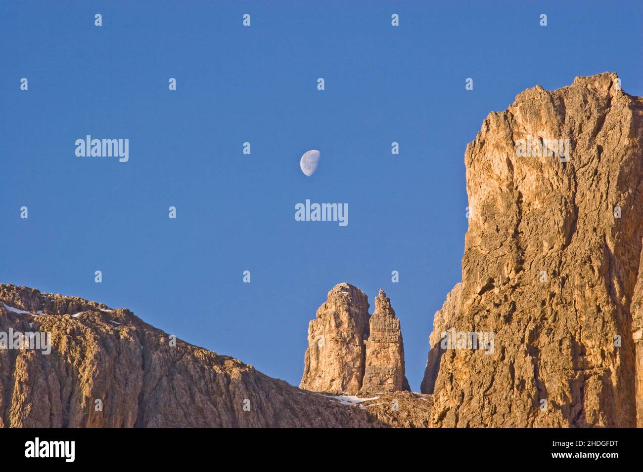 mountain range, moon, dolomites, sella group, mountain ranges, moons ...