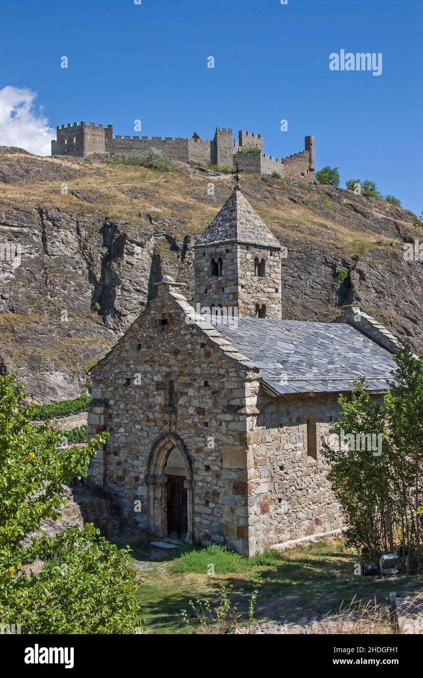 chapel, sion, Tourbillon Castle, chapels, sions Stock Photo - Alamy