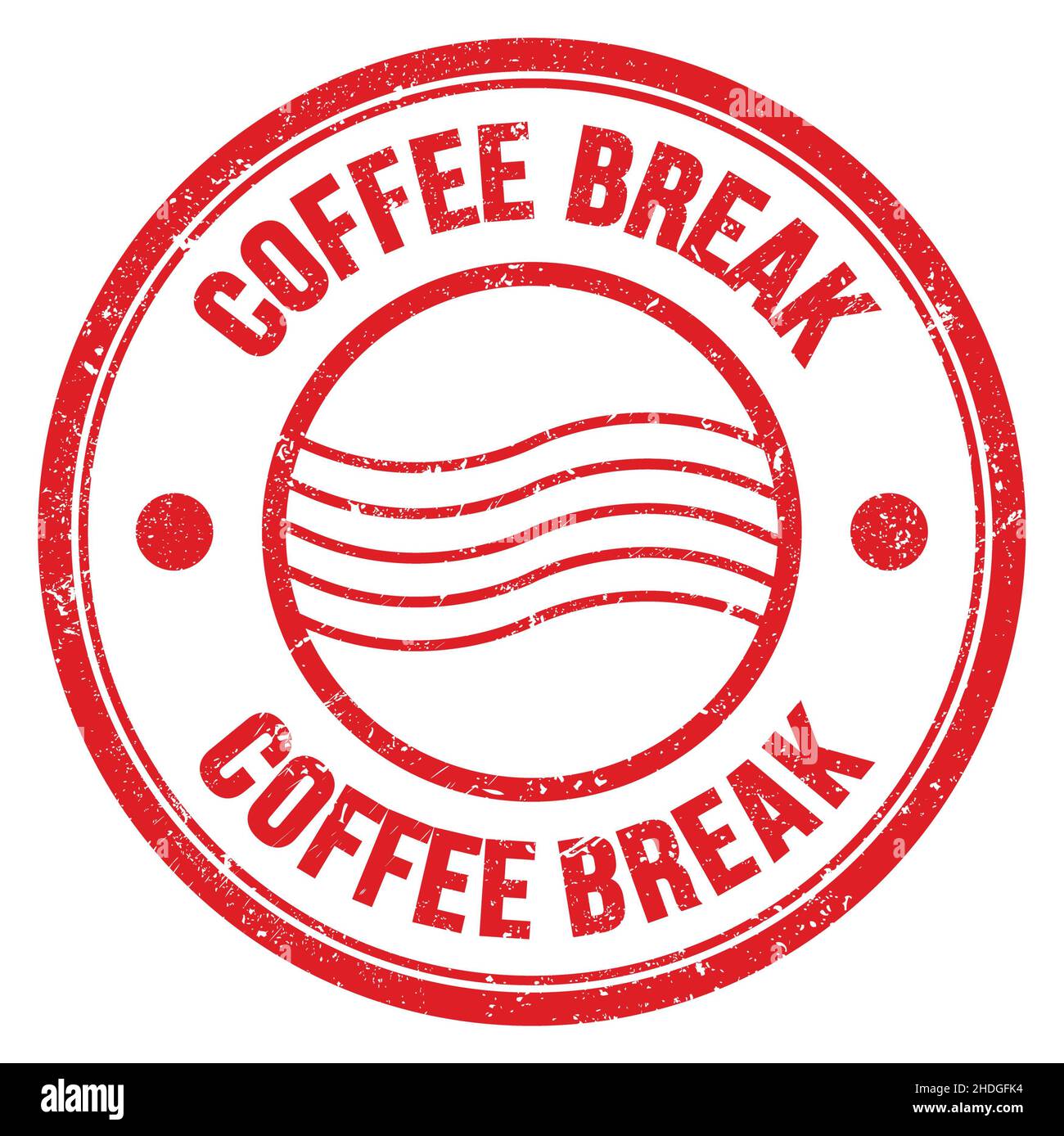 COFFEE BREAK word written on red round postal stamp sign Stock Photo ...