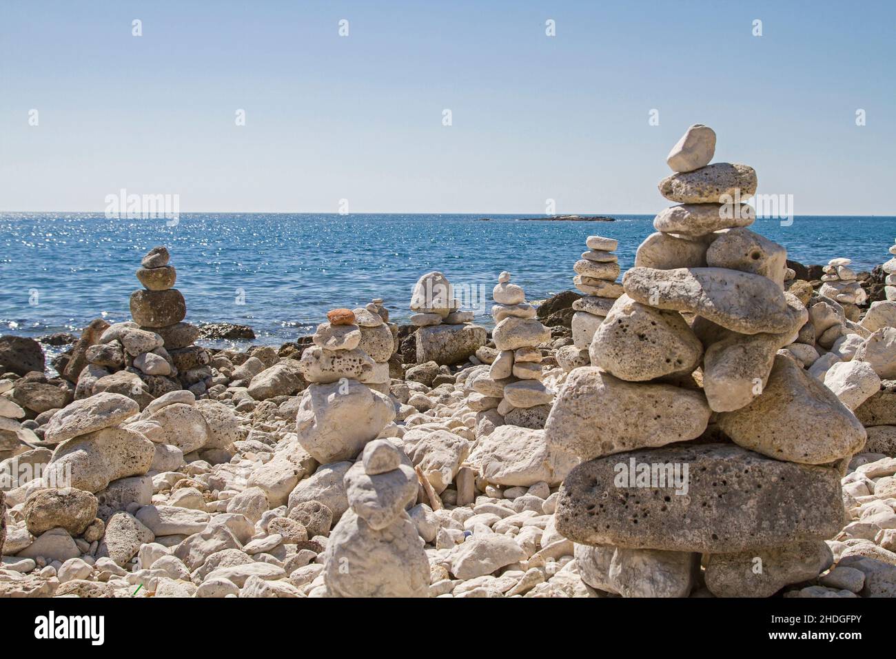 cairn, marker, adriatic coast, balancing stones, cairns, stone pile ...