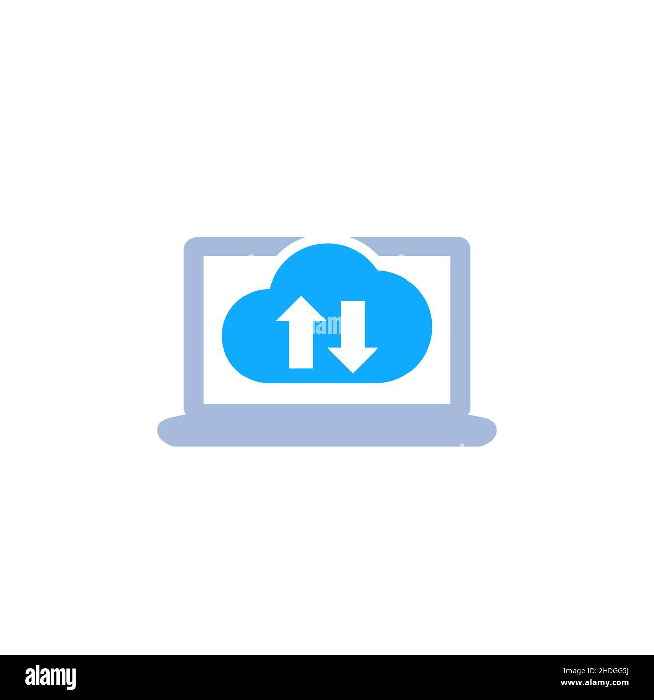 sync with cloud, synchronization icon on white Stock Vector Image & Art ...