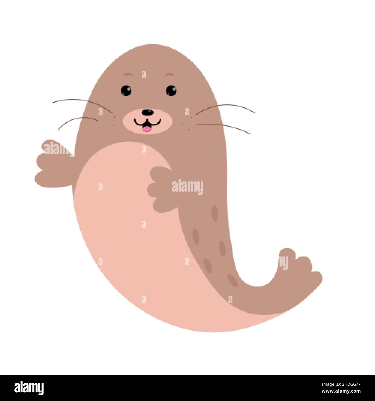 Cute happy fur seal. Cartoon flat characters Stock Vector Image & Art ...