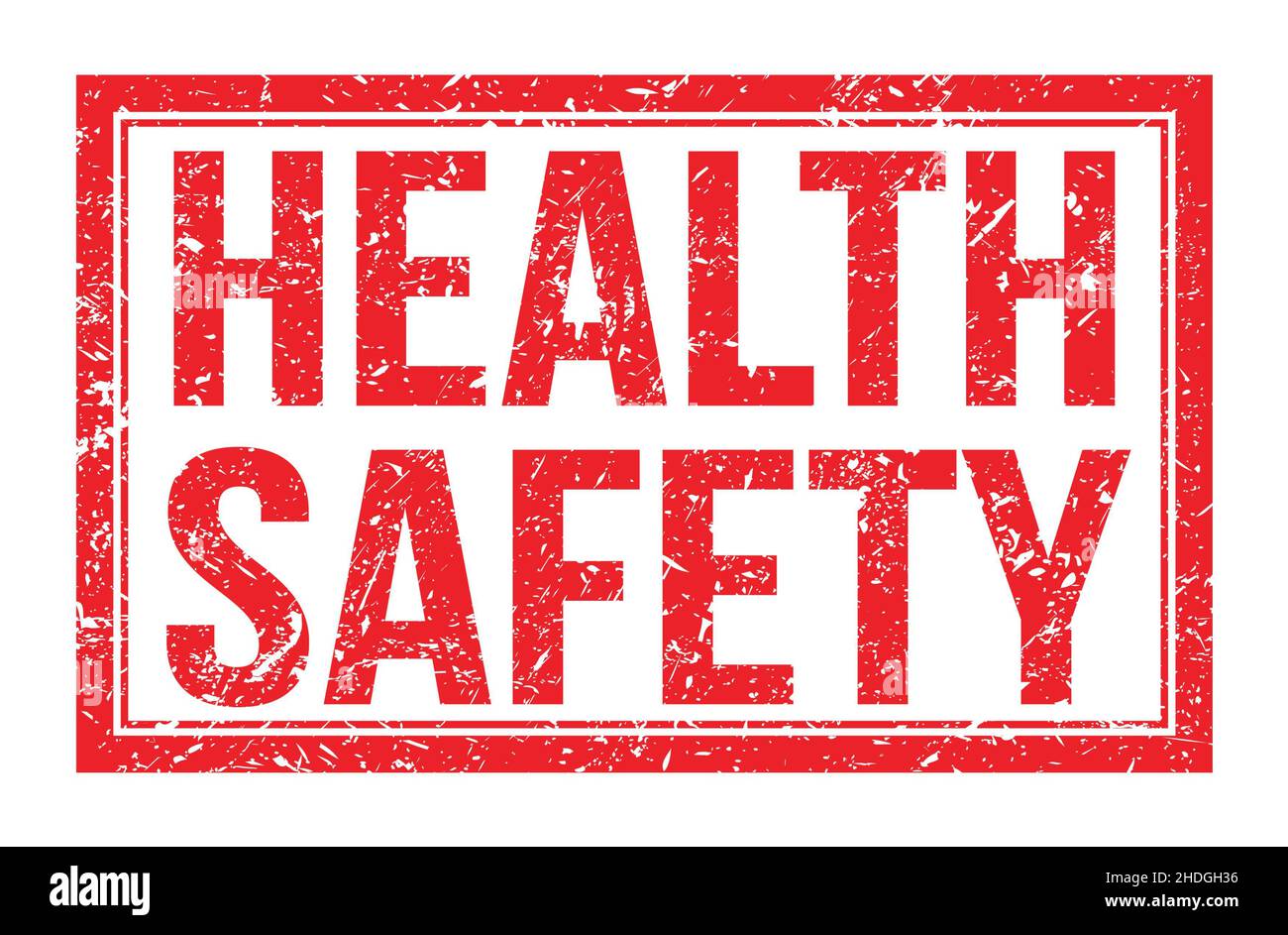 HEALTH SAFETY, words written on red rectangle stamp sign Stock Photo ...