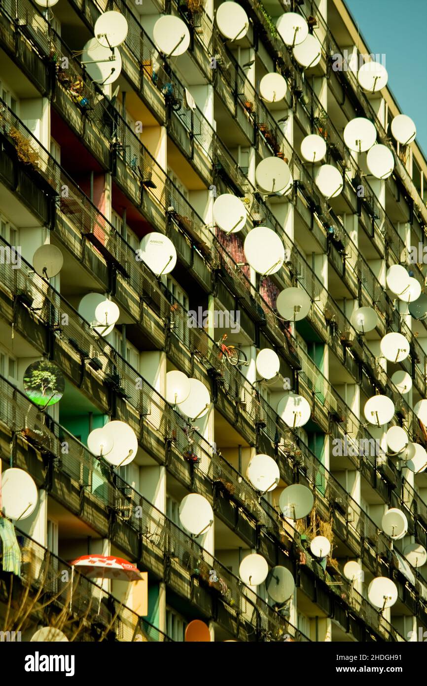 satellite dish, apartment, housing project, satellite dishs, apartments ...