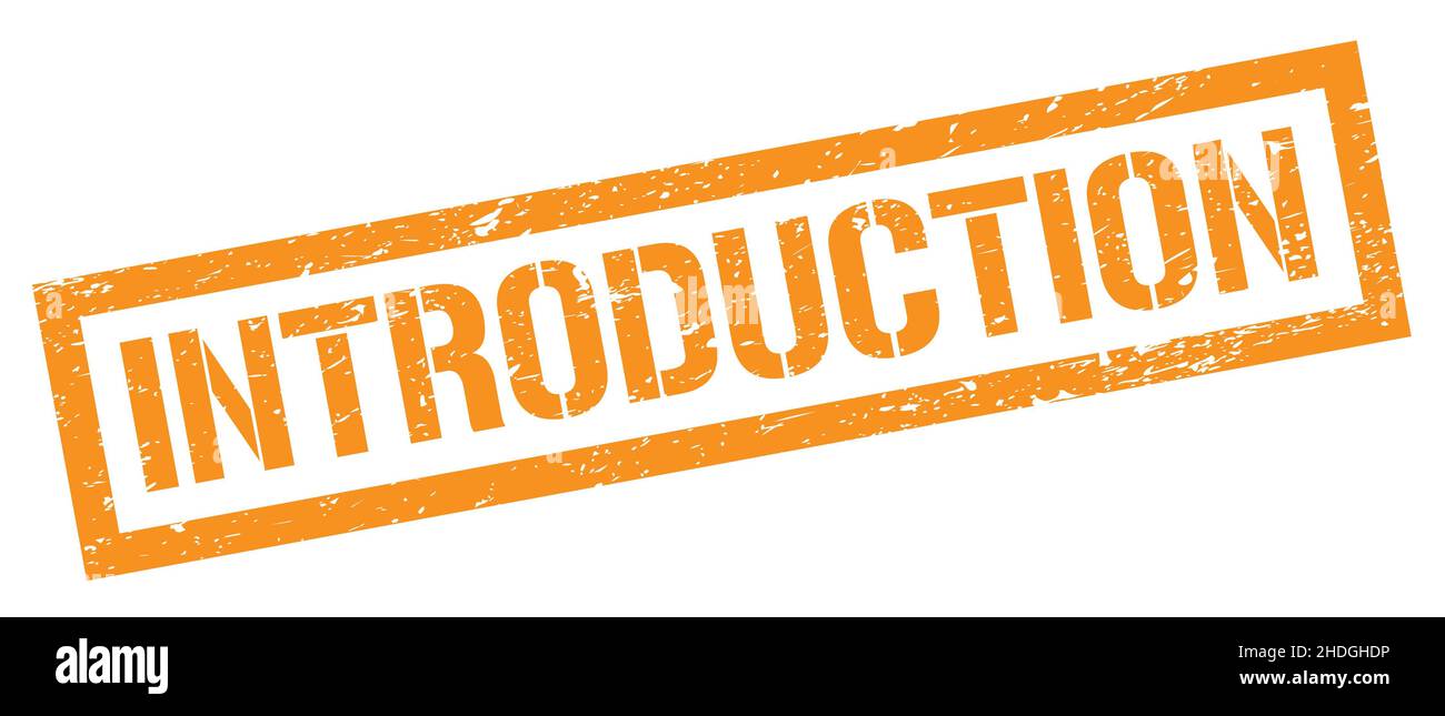 INTRODUCTION orange grungy rectangle stamp sign Stock Photo - Alamy