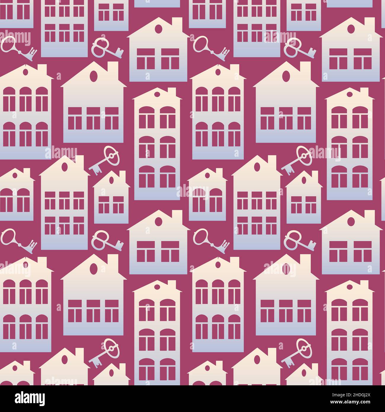 Seamless pattern on a square background on the theme of real estate ...