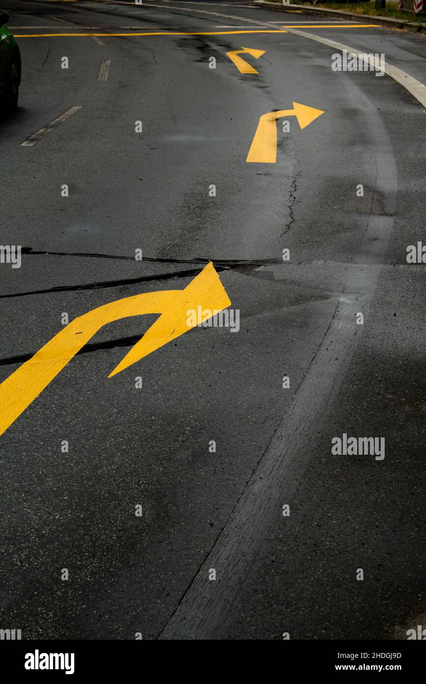 arrow, street, lane, arrows, road, roads, streets, lanes Stock Photo ...