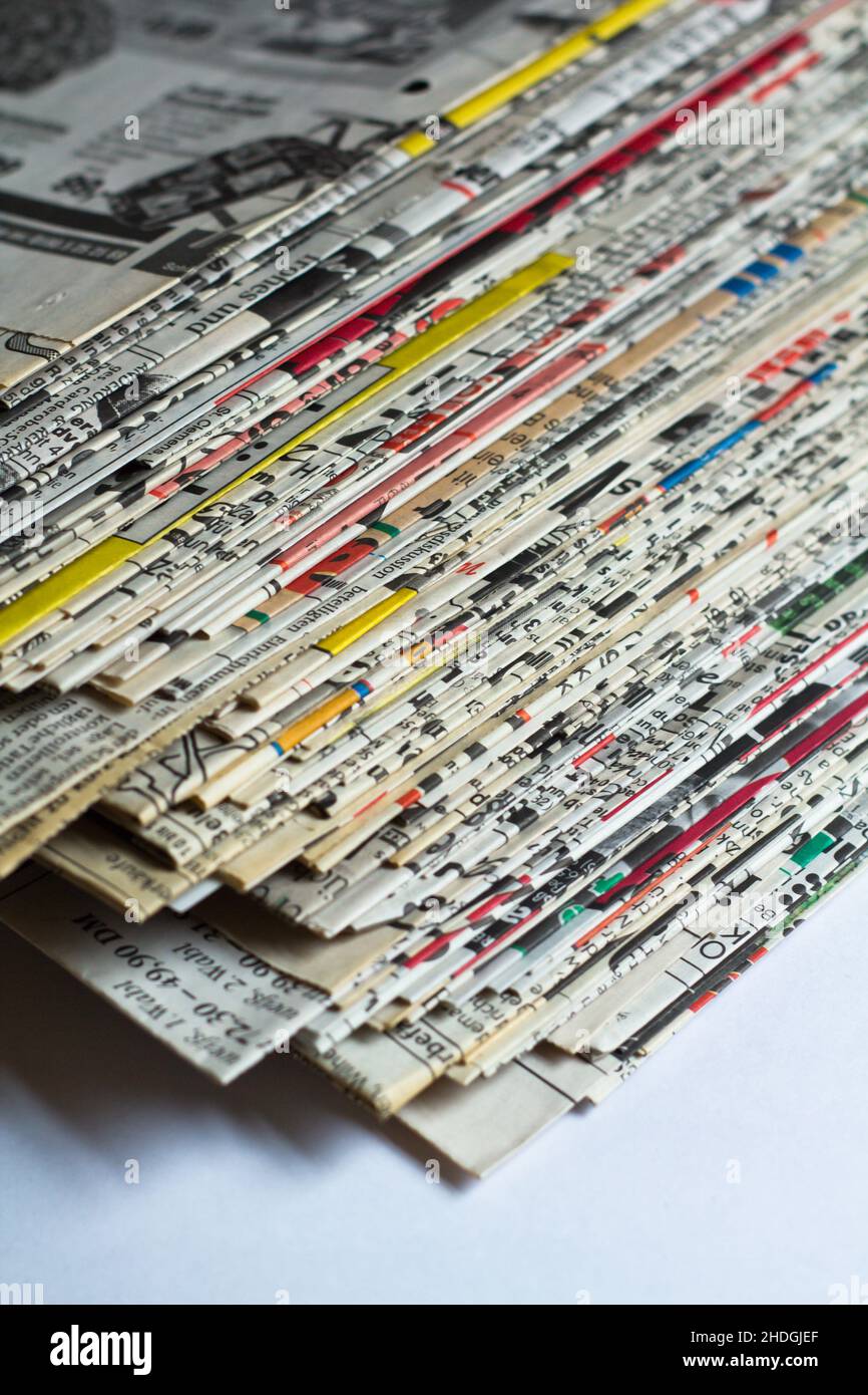 newspaper, wastepaper, newspapers, wastepapers Stock Photo - Alamy