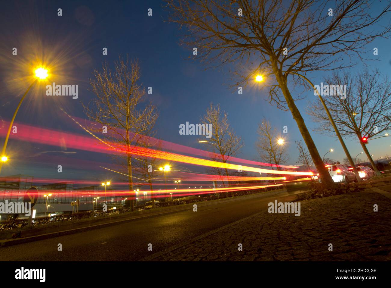 twilight, light stripes, road traffic, twilights, roads, street ...