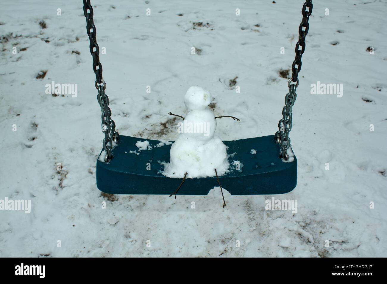 swing, snowman, playground, snowmen, playgrounds Stock Photo - Alamy