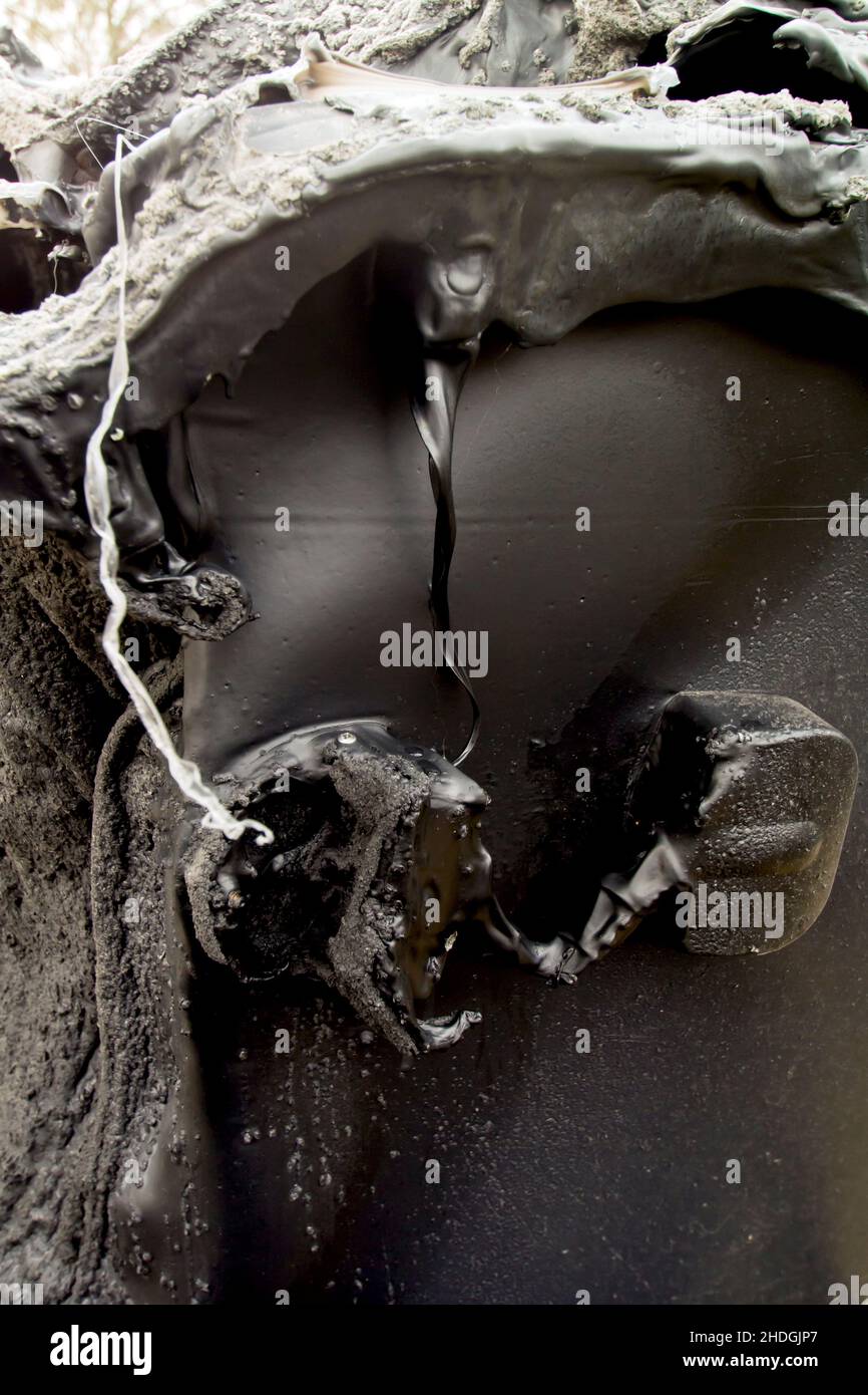 plastic, dustbin, burnt, charred, plastics, synthetic, synthetic ...