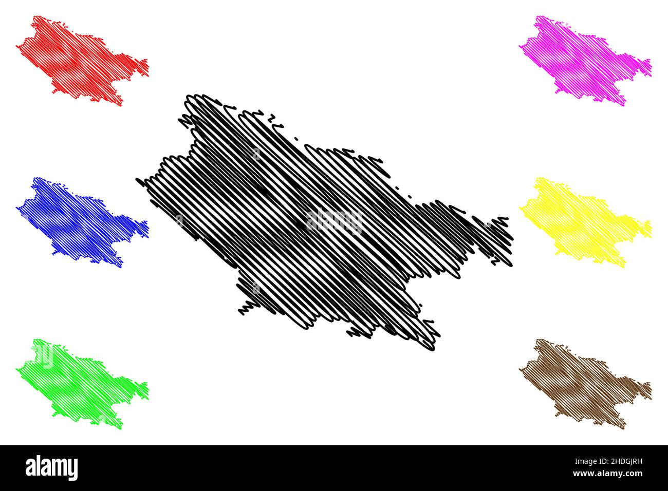 Sultanpur district (Uttar Pradesh State, Republic of India) map vector ...