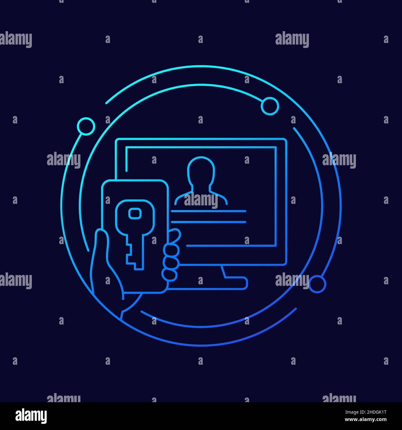 two factor authentication thin line vector art Stock Vector Image & Art ...