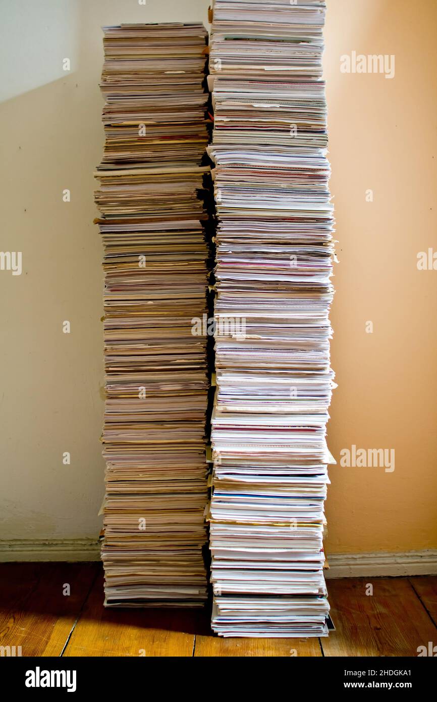 recycled paper, file pile, paper stack, recycled papers, recycling ...