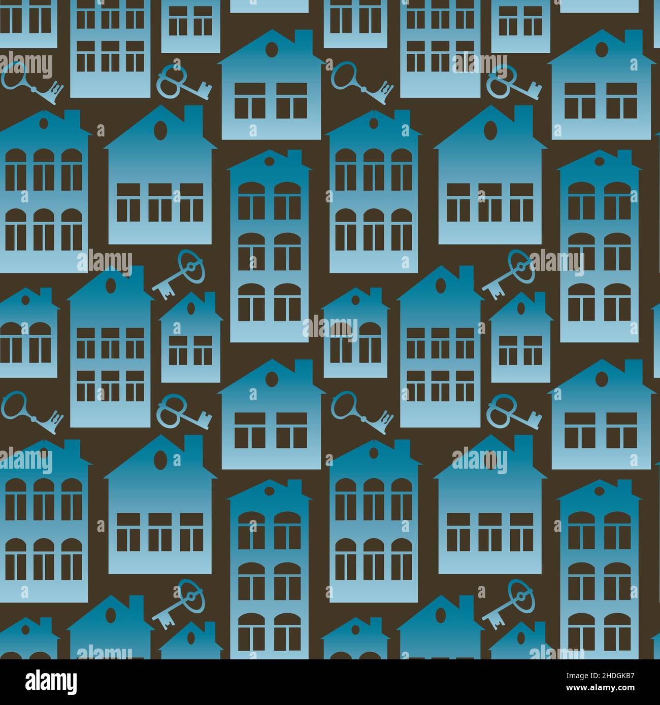 Seamless pattern on a square background on the theme of real estate ...