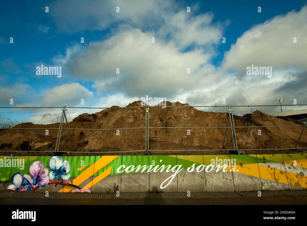 construction site, announcement message, coming soon, construction ...