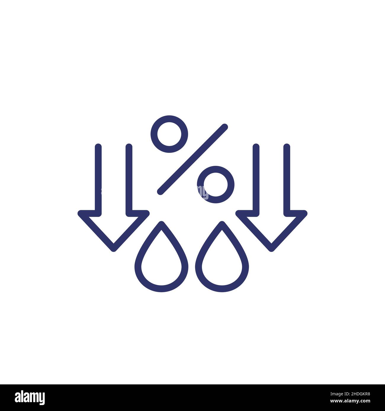 Humidity decrease icon, water drop and percent Stock Vector Image & Art - Alamy