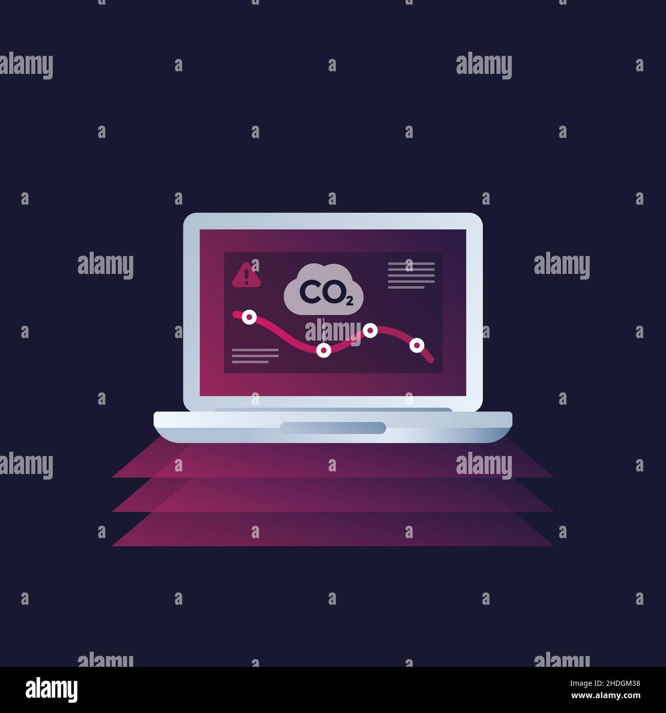 co2, carbon emissions reduction and monitoring Stock Vector Image & Art ...