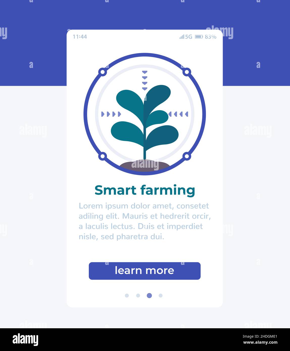 Smart farming mobile app page design, vector Stock Vector Image & Art ...