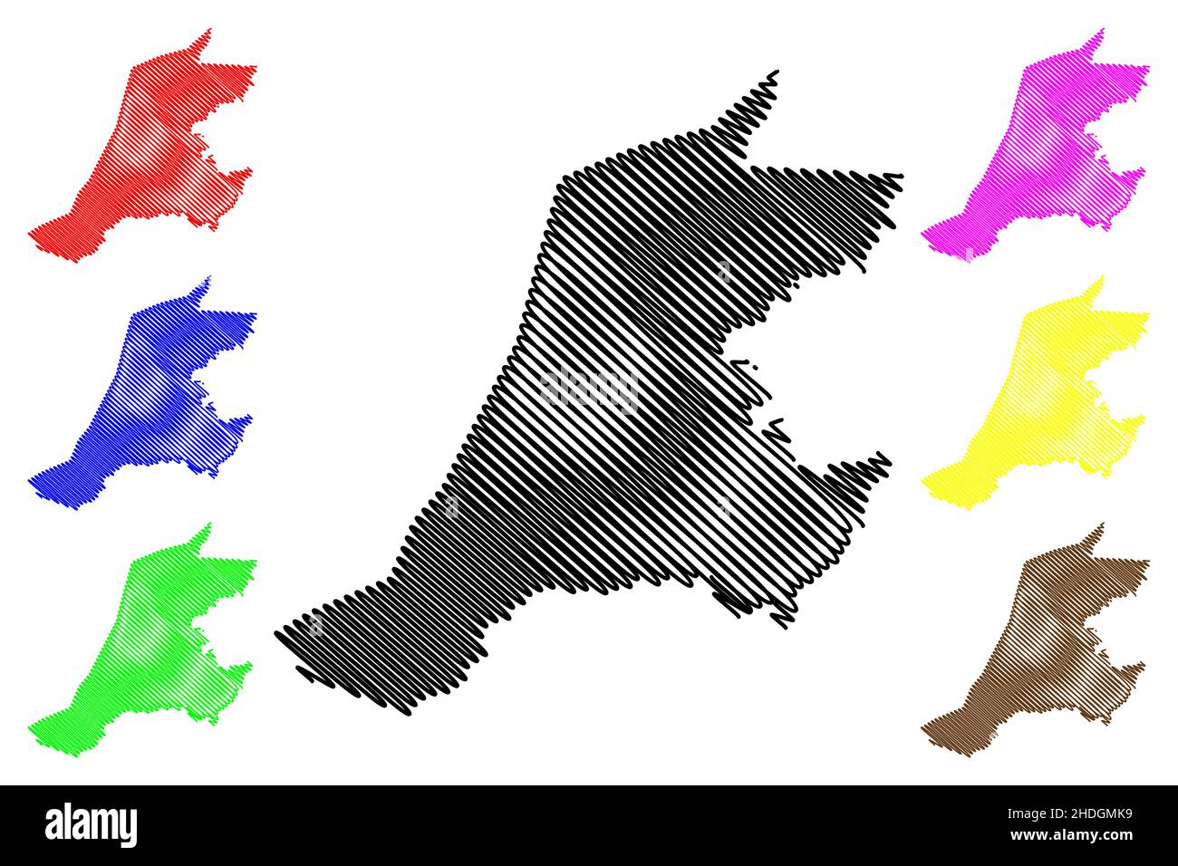 Sri Ganganagar district (Rajasthan State, Republic of India) map vector ...