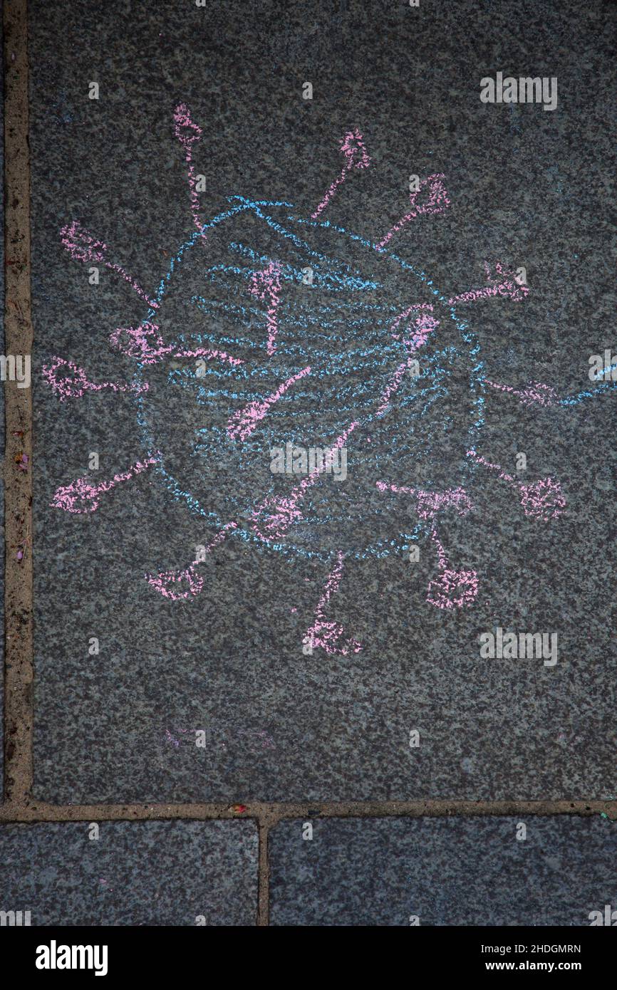 virus, chalk drawing Stock Photo - Alamy