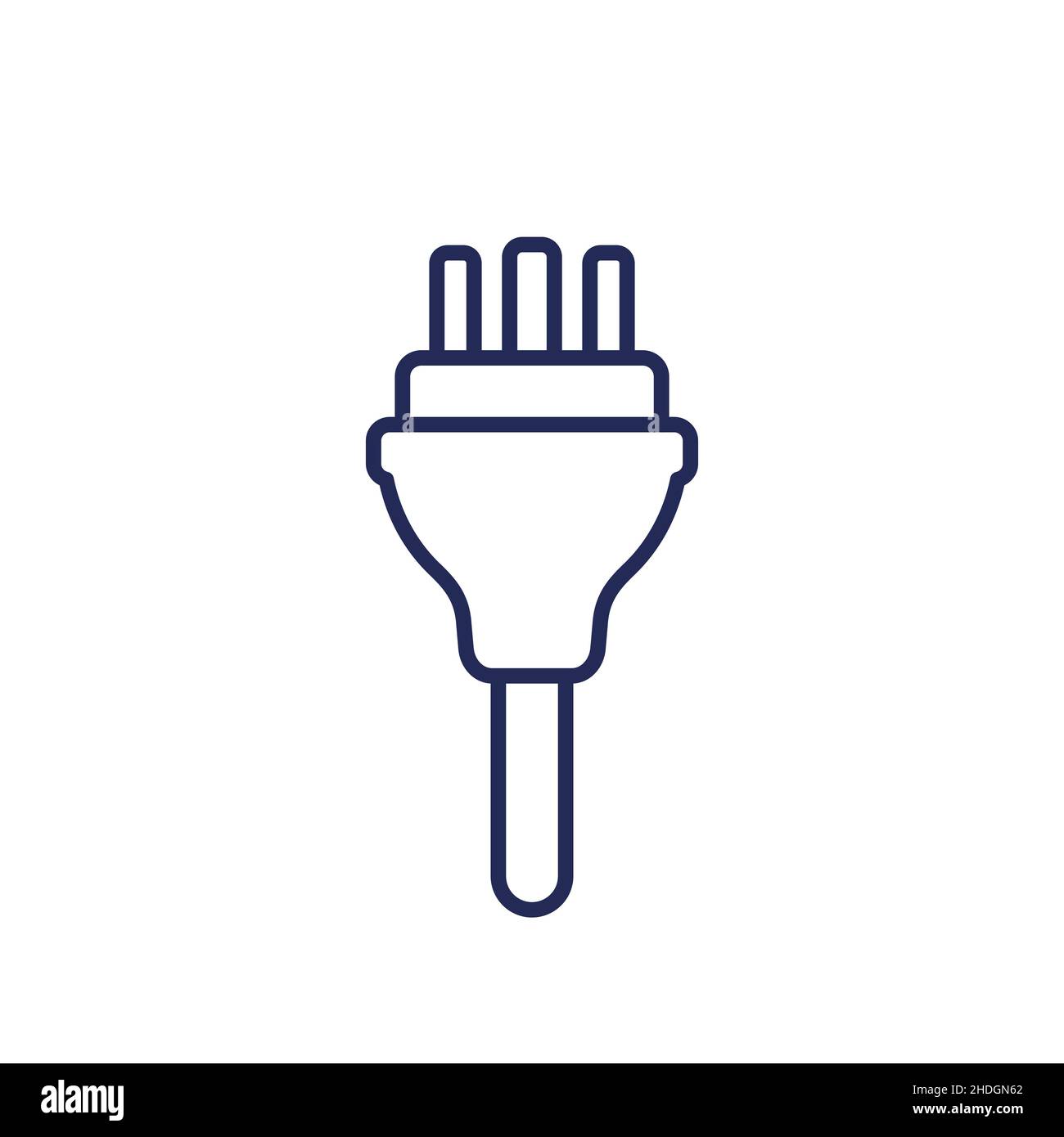 electric plug with 3 pins, line icon Stock Vector Image & Art - Alamy
