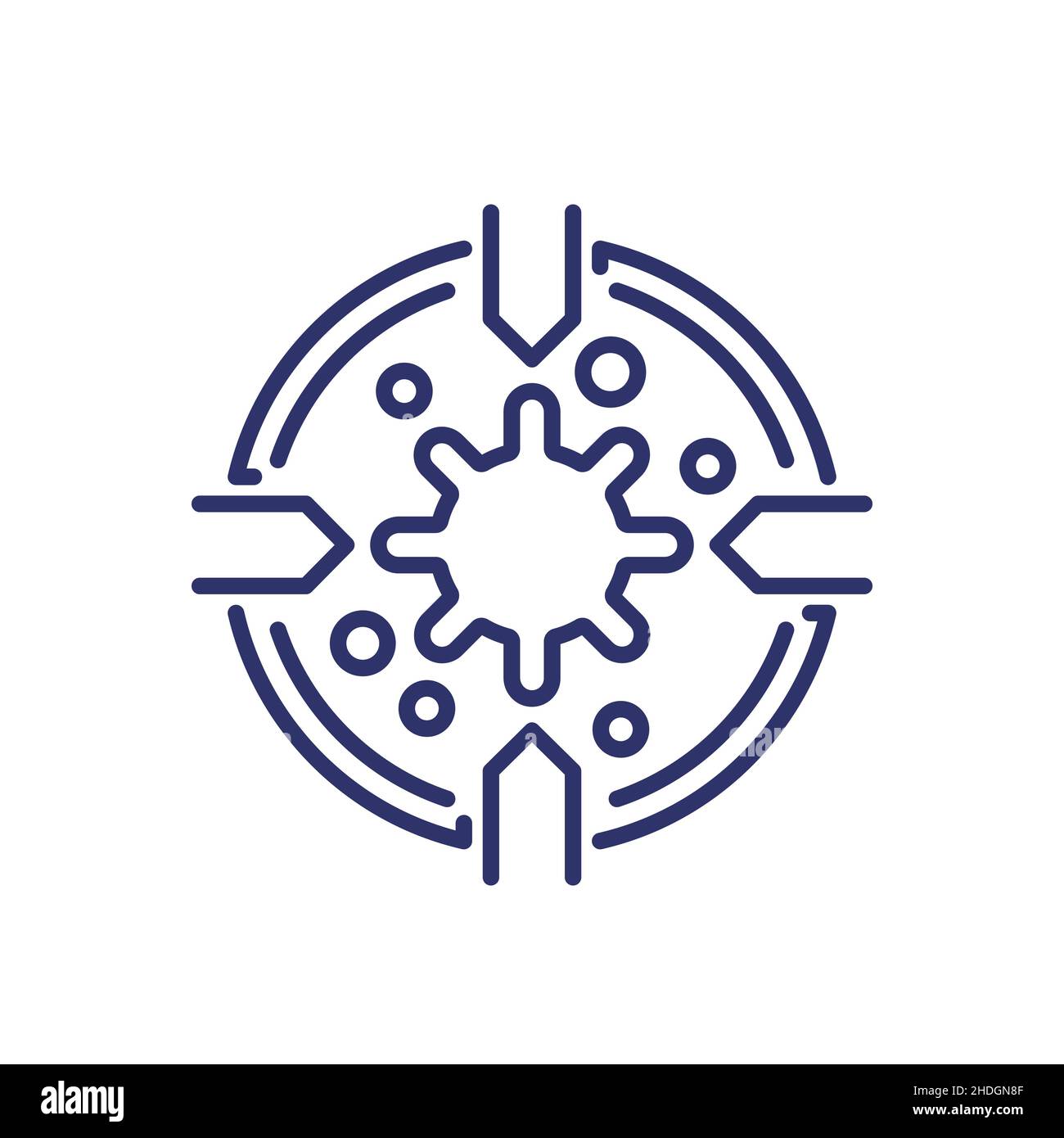 Immune System Line Icon On White Vector Stock Vector Image And Art Alamy