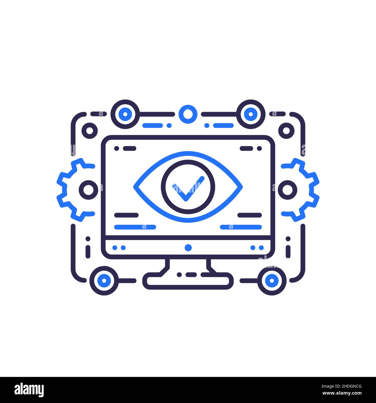 Monitoring and data analysis line vector icon Stock Vector Image & Art ...