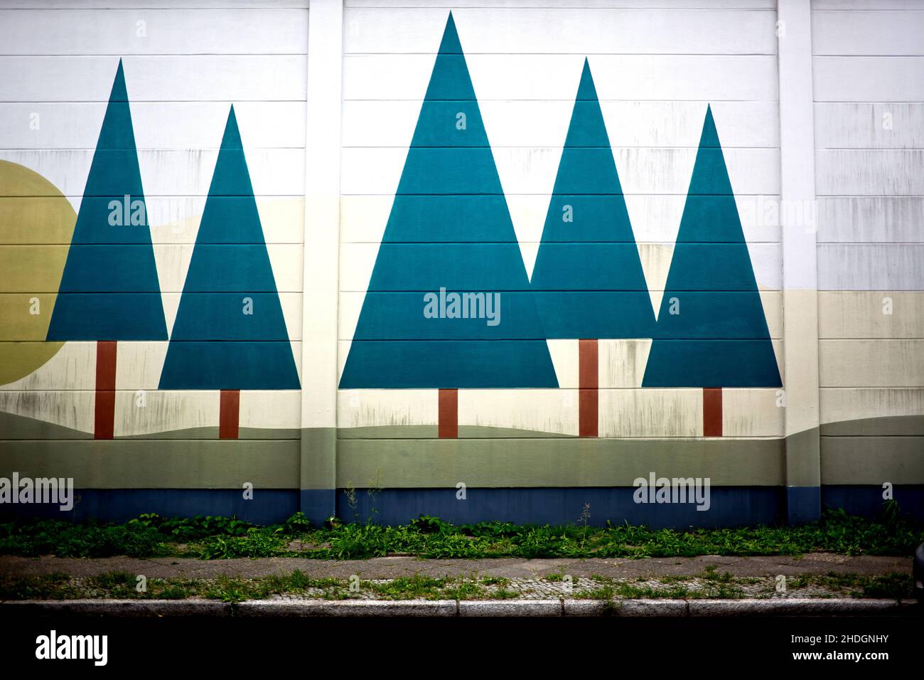 christmas tree, mural, christmas trees, murals Stock Photo - Alamy