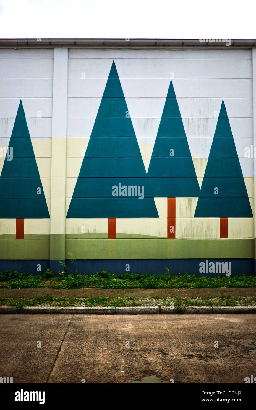 christmas tree, mural, christmas trees, murals Stock Photo - Alamy