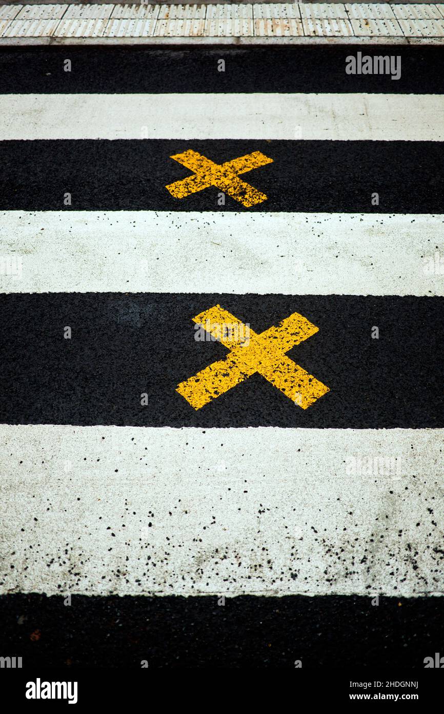 cross, marker, pedestrian crossing, crosses, markers Stock Photo - Alamy