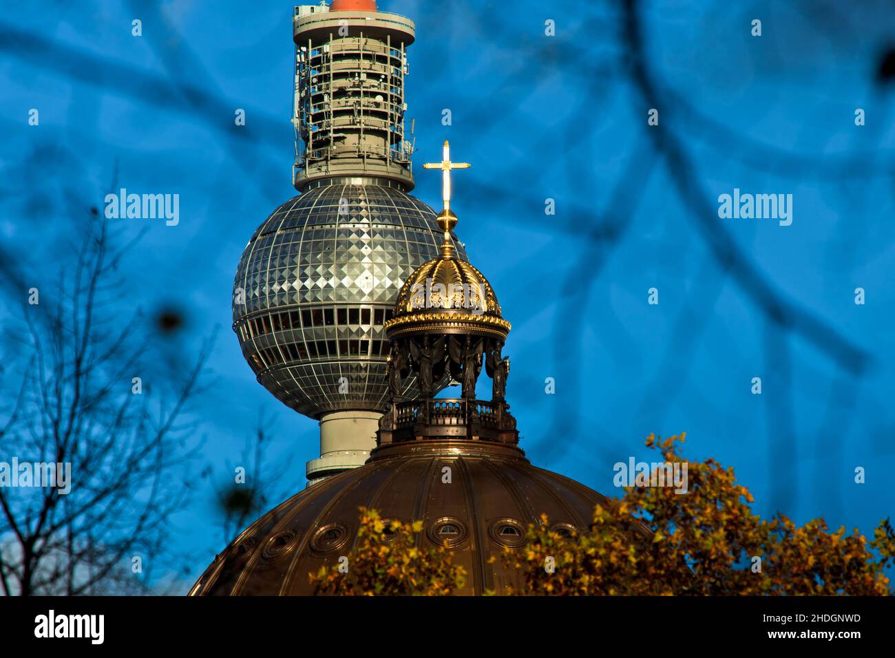 television tower, berlin palace, television towers Stock Photo - Alamy