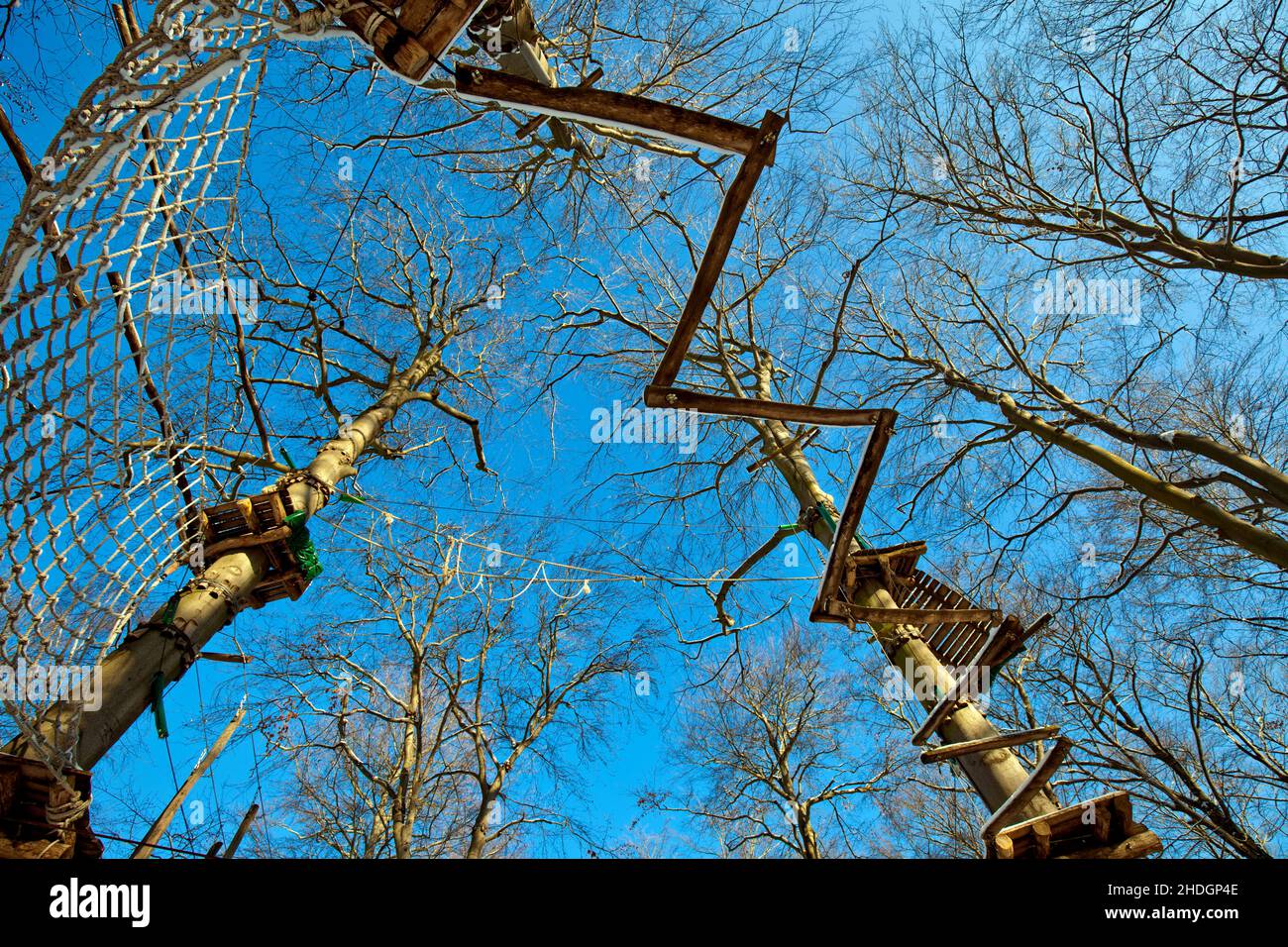 ropes course, climbing garden, high ropes, ropes courses Stock Photo ...
