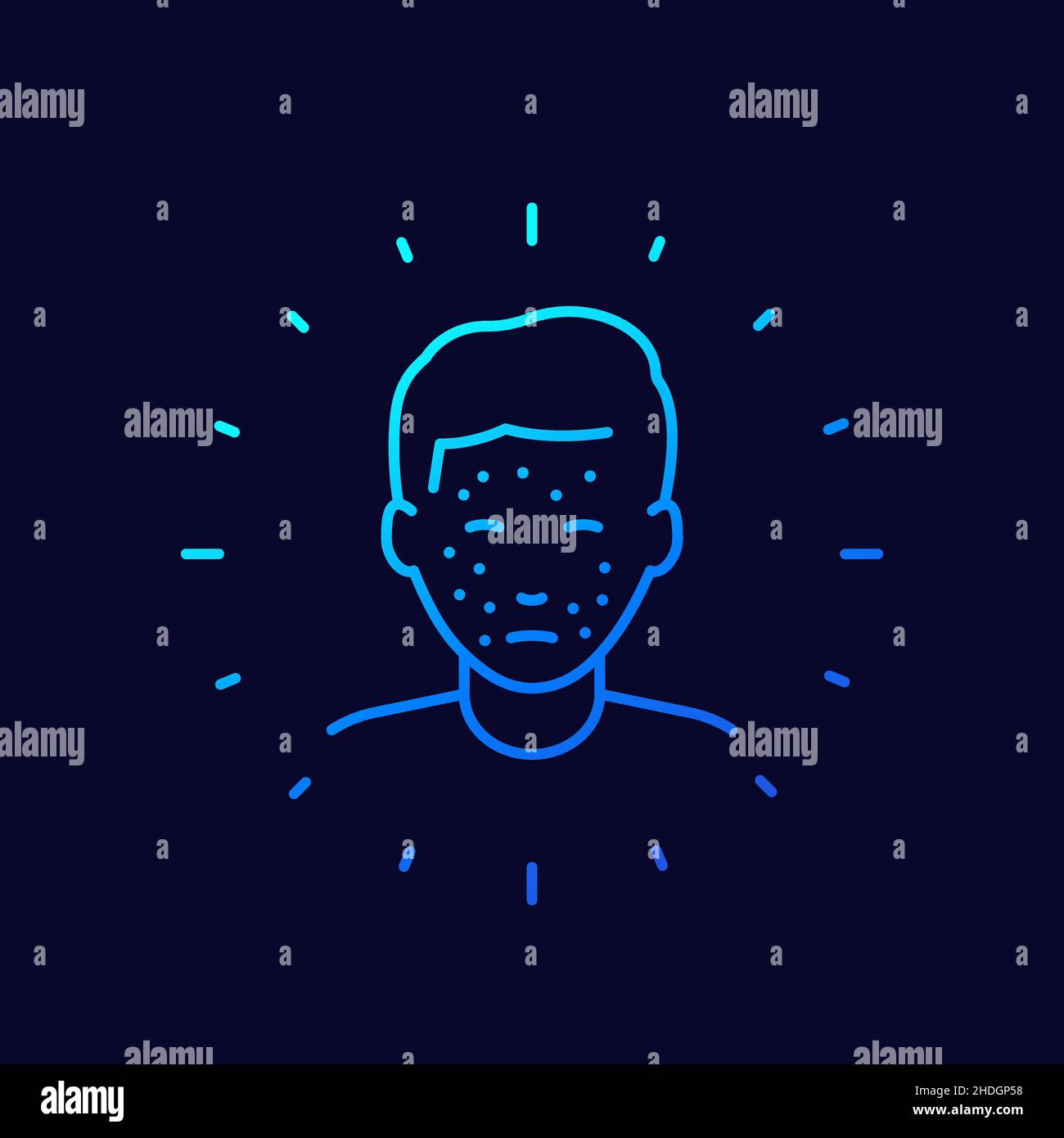 acne icon, skin problem, rash linear design Stock Vector Image & Art ...