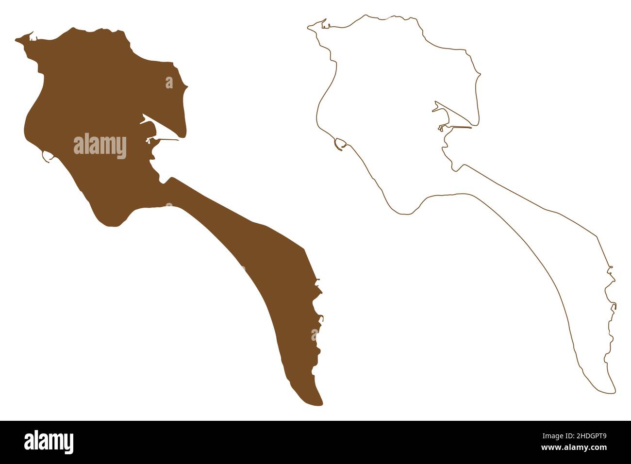 Noirmoutier island (French Republic, France) map vector illustration ...