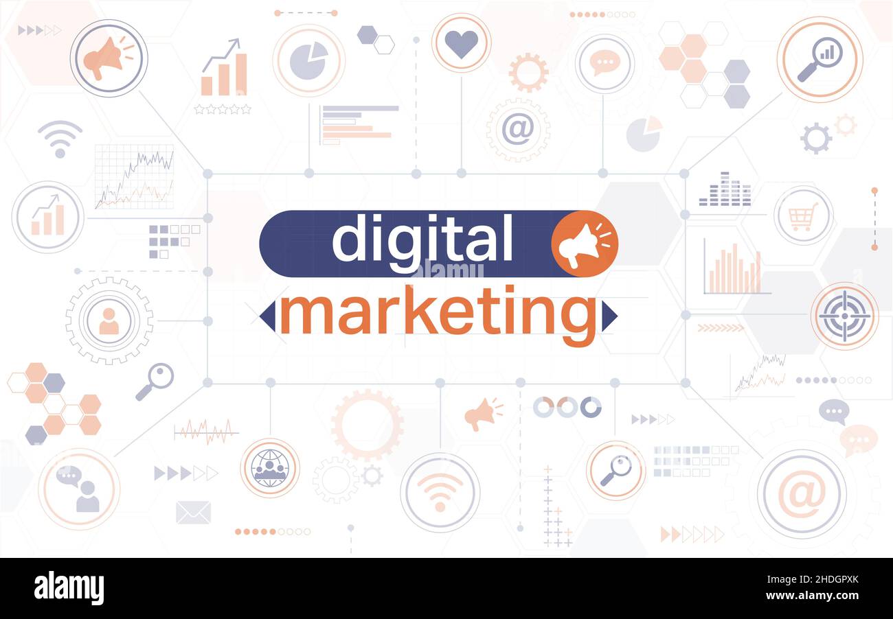 Digital marketing horizontal web banner Stock Vector Image & Art - Alamy