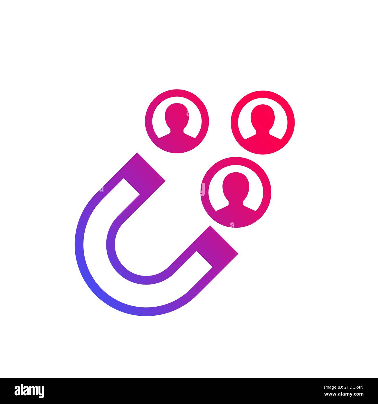 customer retention icon with magnet and clients Stock Vector Image ...