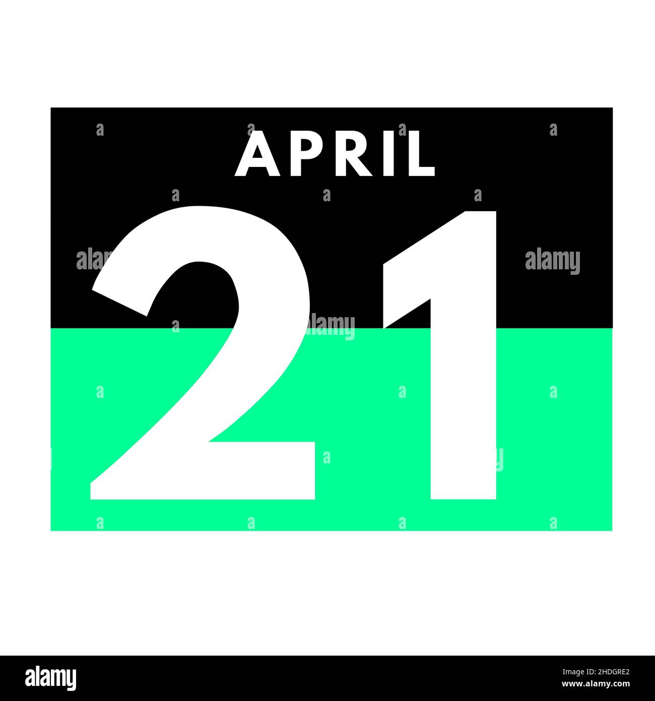 April 21 . Flat daily calendar icon .date ,day, month .calendar for the ...