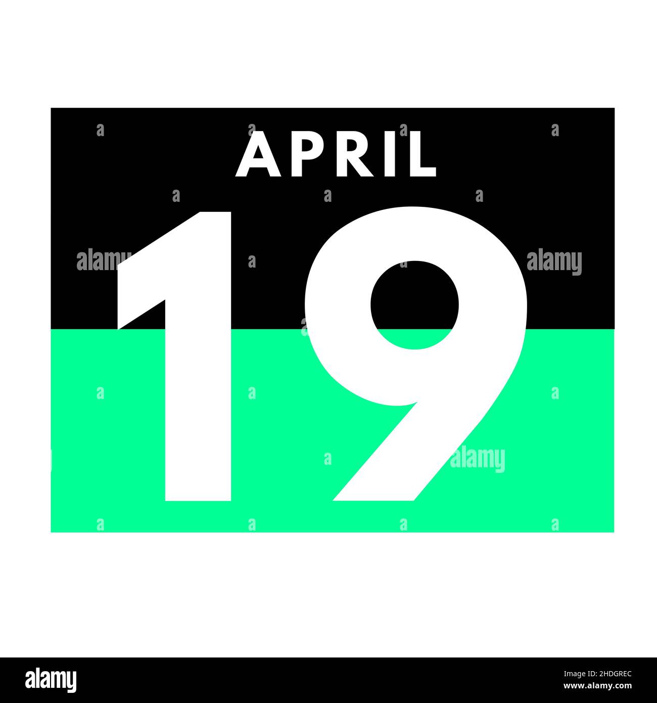 April 19 . Flat daily calendar icon .date ,day, month .calendar for the ...