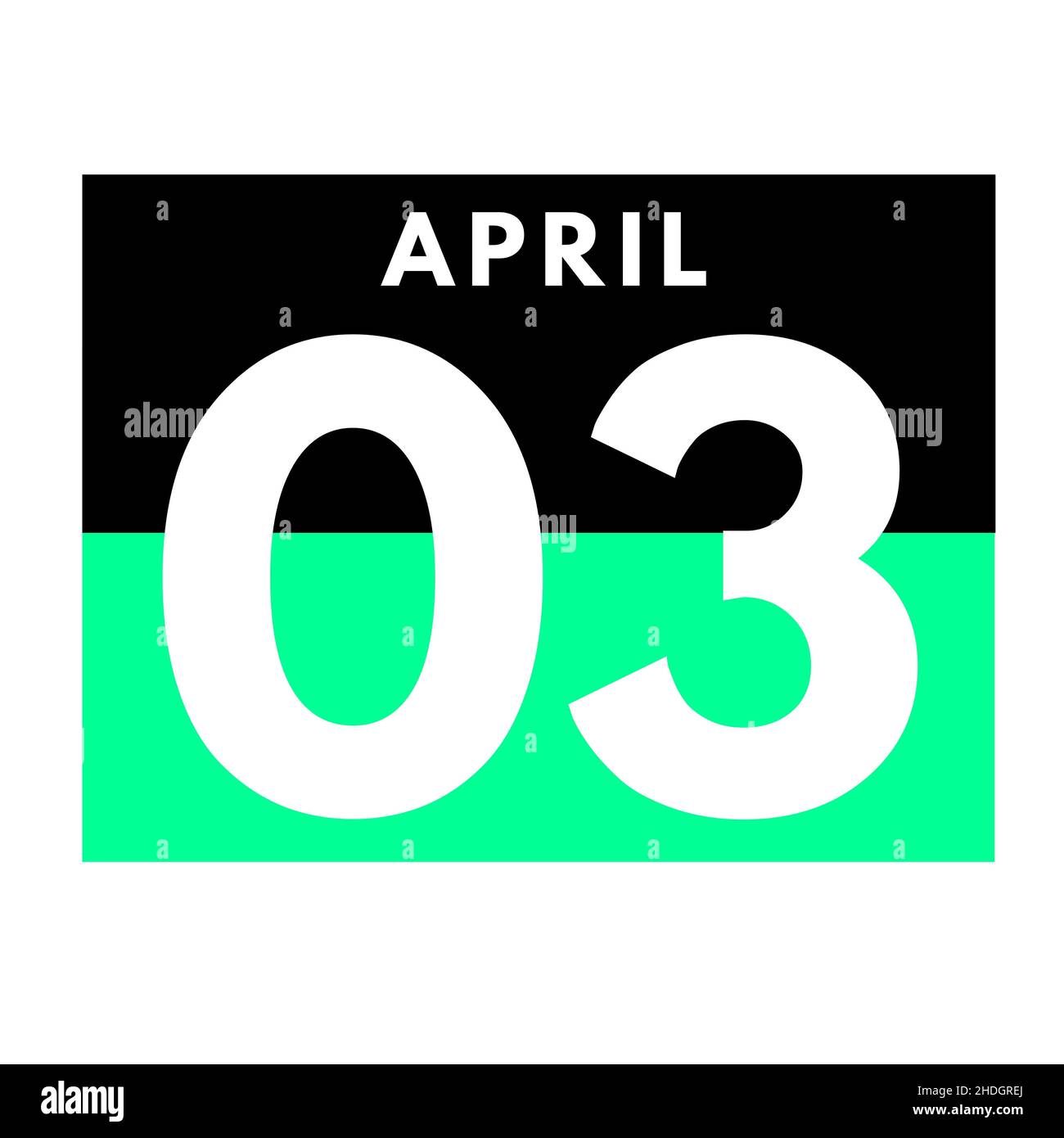 April 3 . Flat daily calendar icon .date ,day, month .calendar for the ...