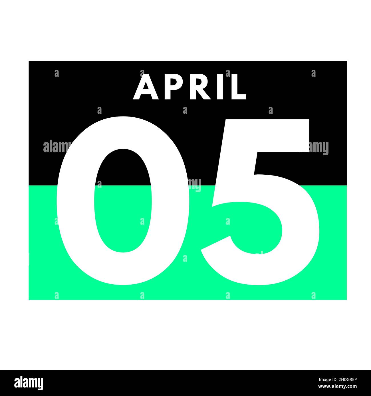 April 5 . Flat daily calendar icon .date ,day, month .calendar for the ...