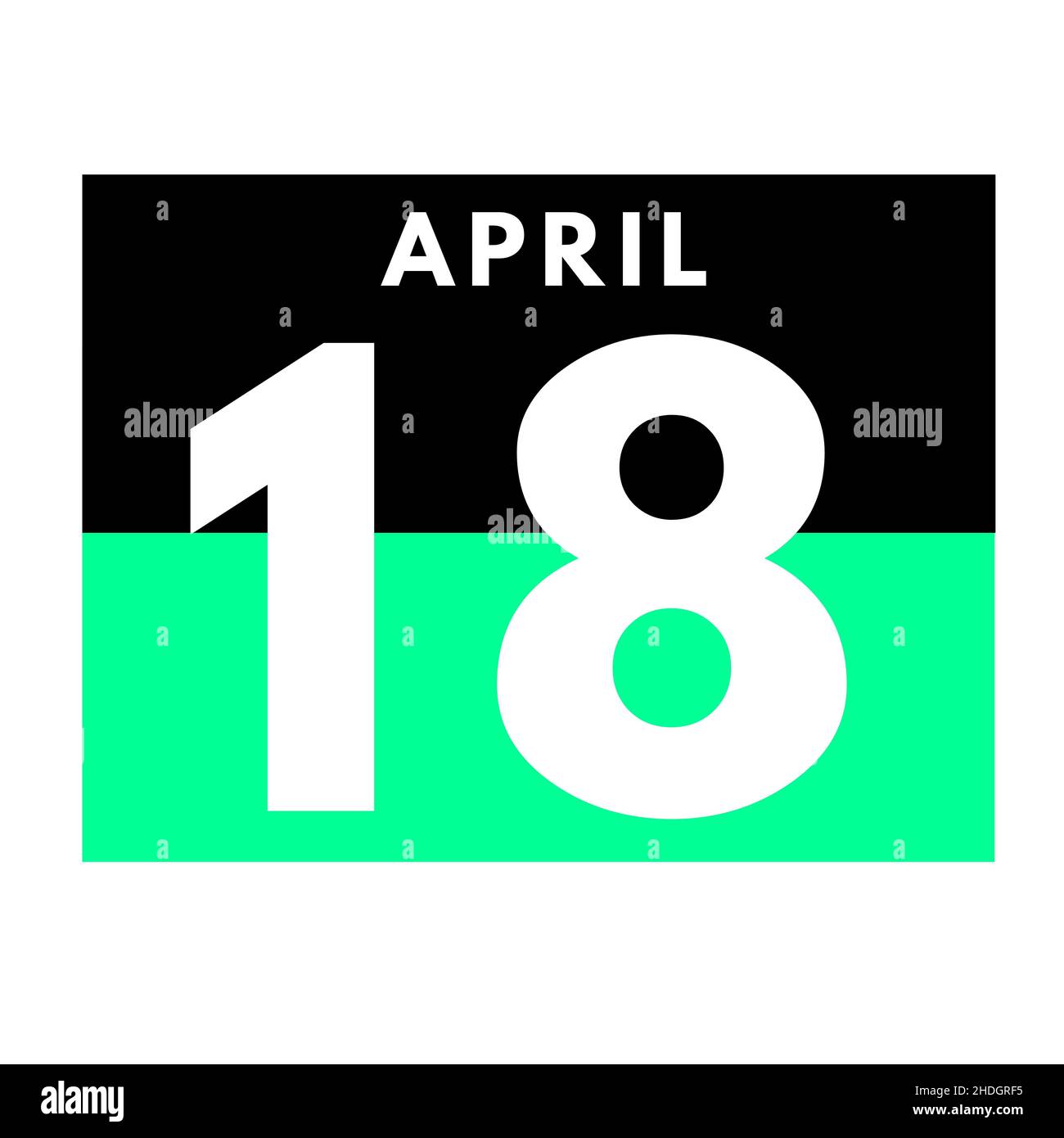 April 18 . Flat daily calendar icon .date ,day, month .calendar for the ...