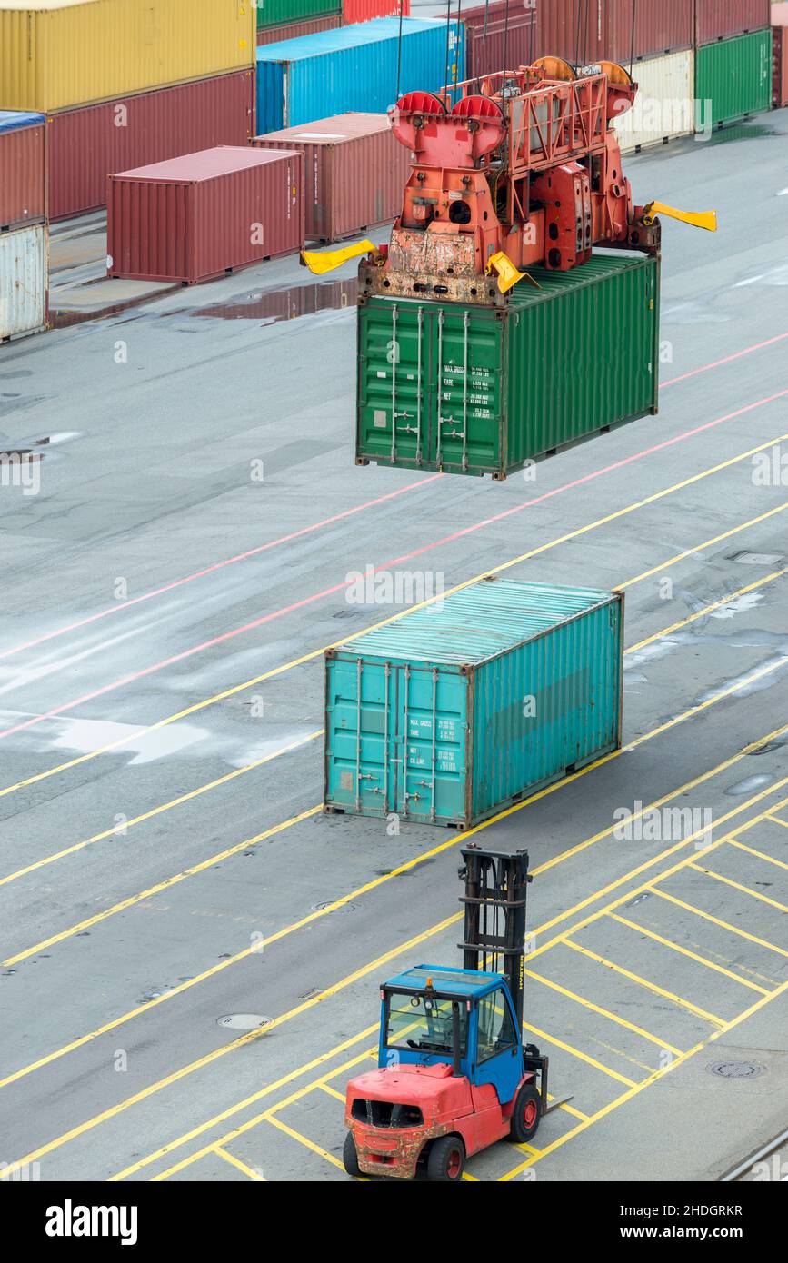 cargo container, freight transportation, loading, cargo containers ...