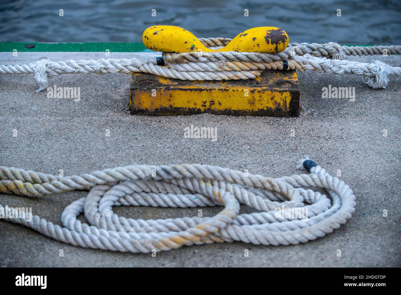 rope, bollard, harbor bollard, ropes, bollards, harbor bollards Stock ...