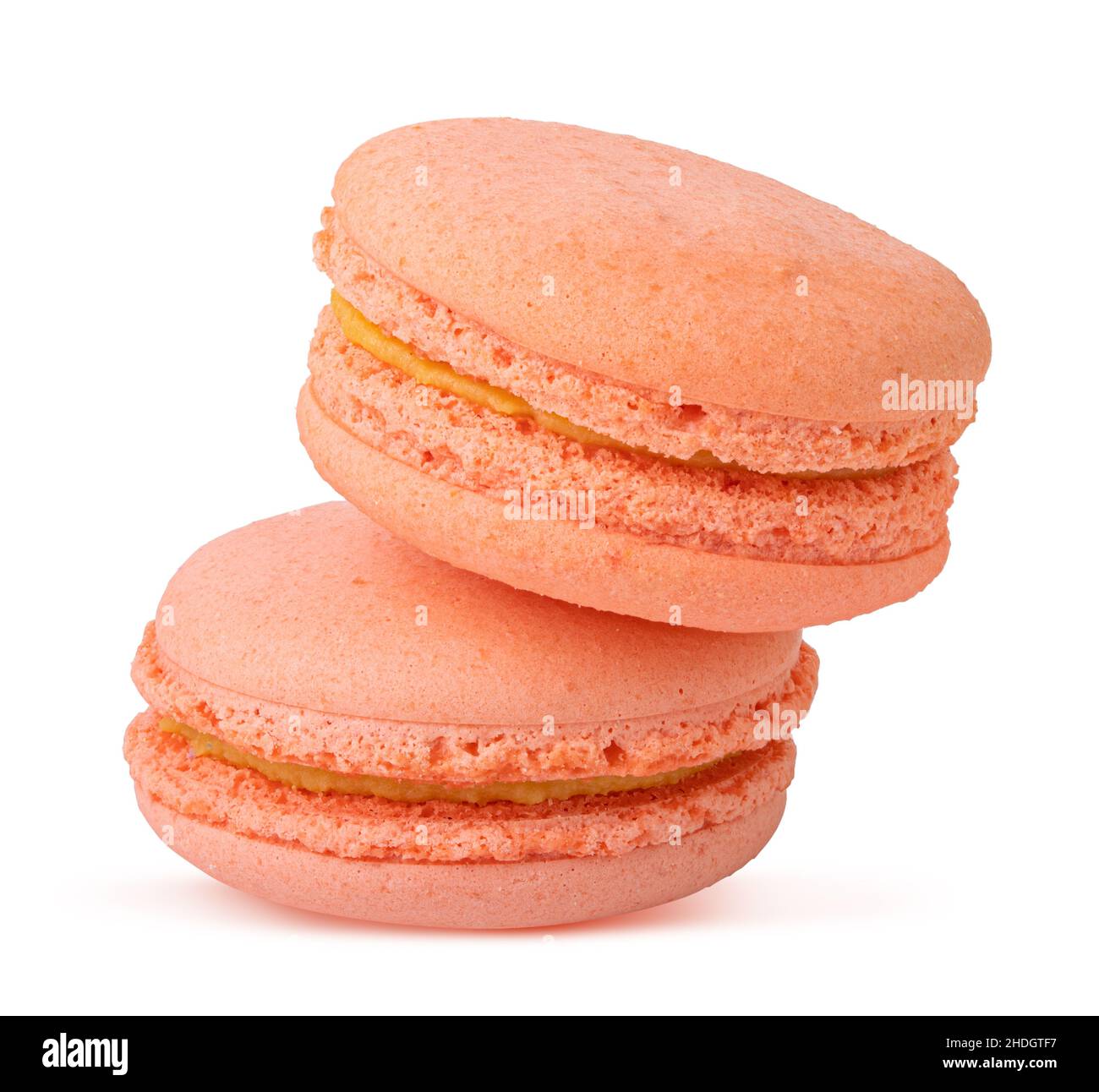 Red macaroon isolated on white background. Clipping path Stock Photo ...