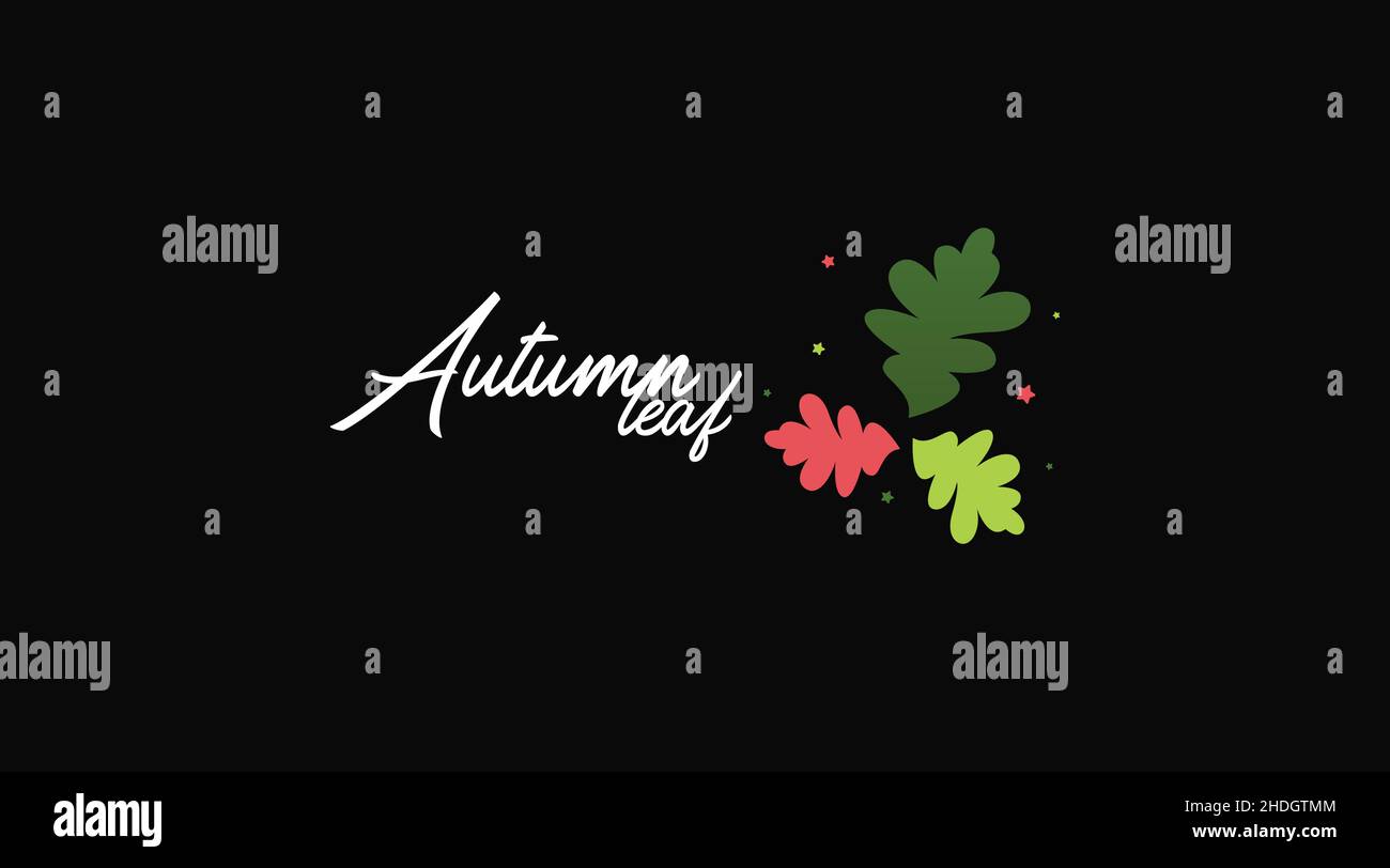 Autumn Logo Design Concept Vector Isolated in Black Background ...