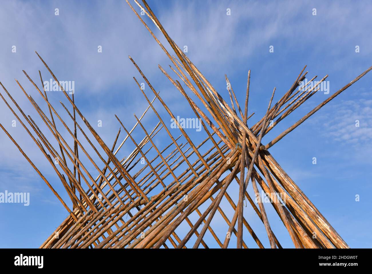 Structure of a native teepee in Northern Quebec, Canada Stock Photo - Alamy